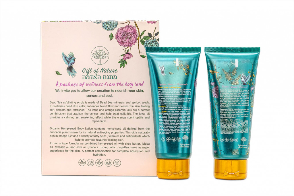 Organic Hemp-seed Body Lotion & Dead Sea Exfoliating Scrub Spa Kit ...