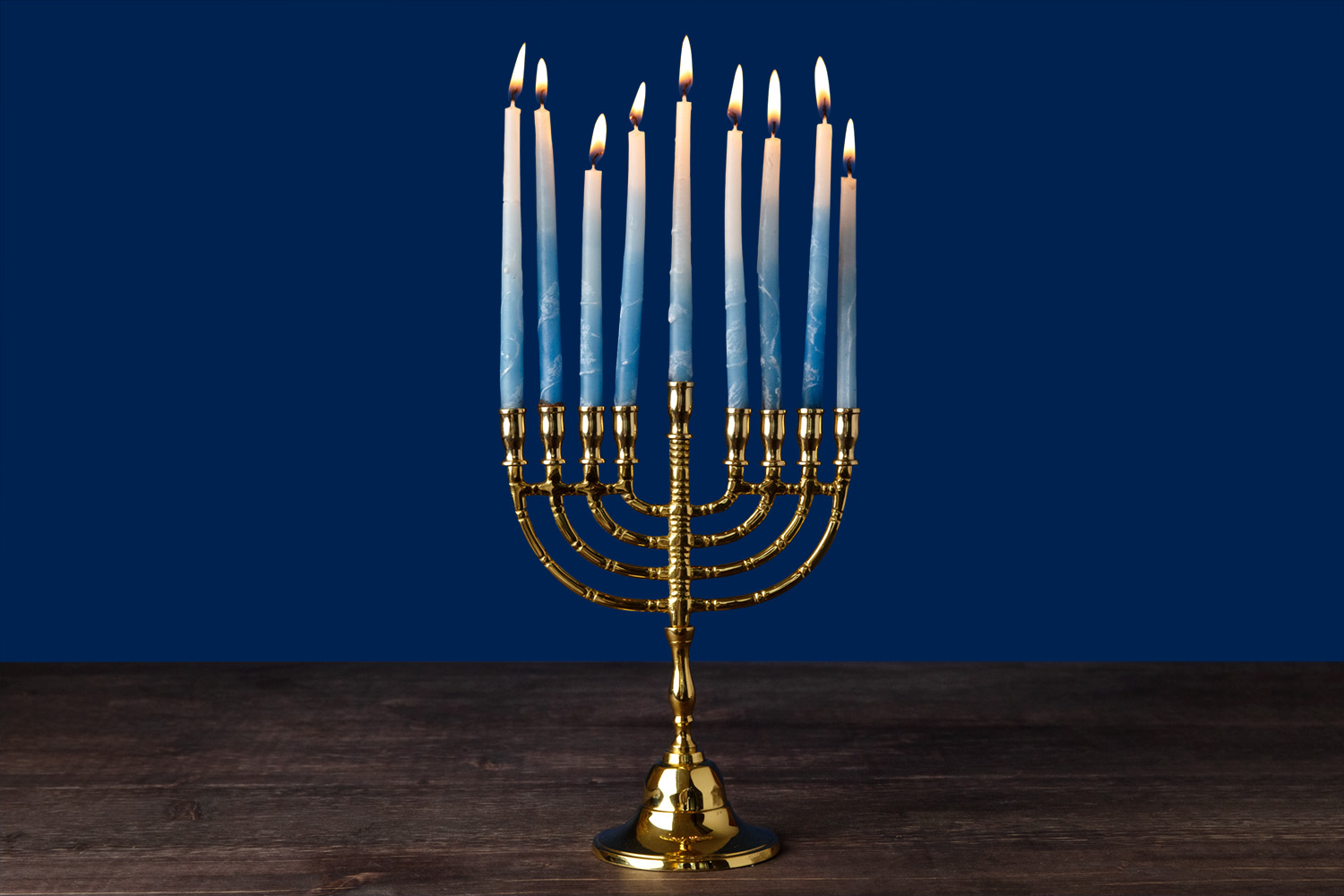 Classic Brass Hanukiah - Israel Cart