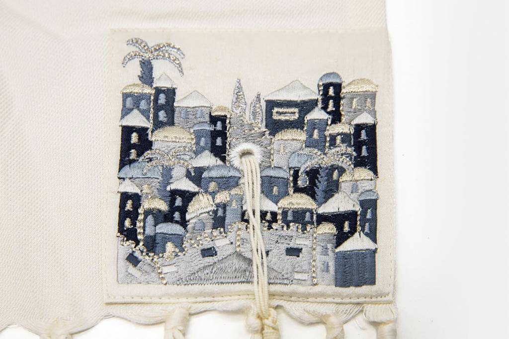 Black and White Jerusalem Talit Kit - Israel Cart